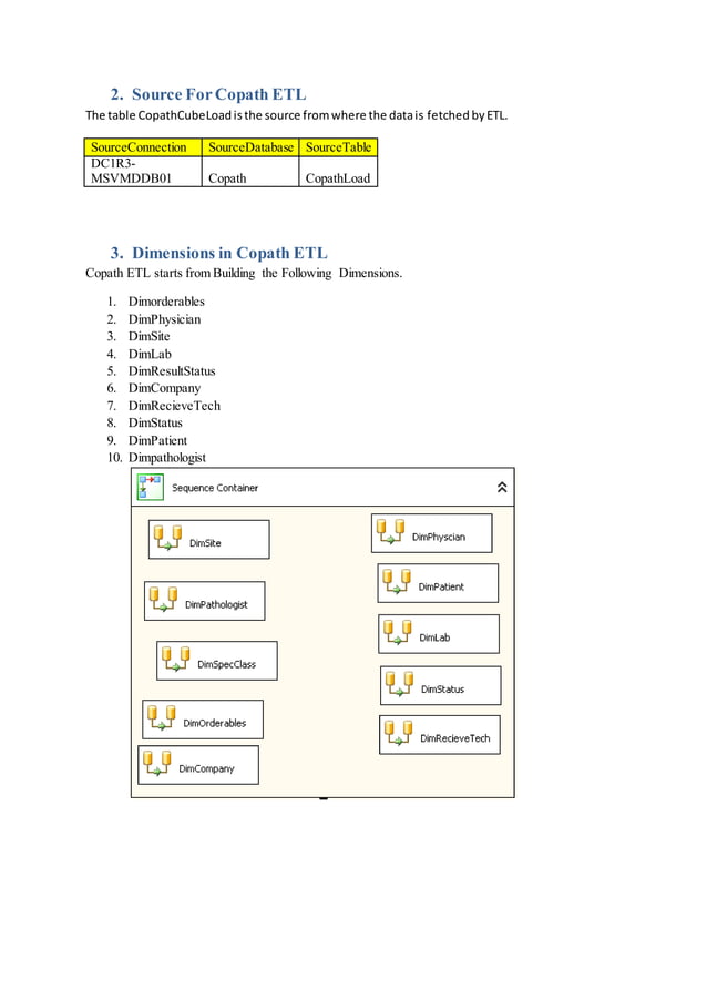 SSAS Copath ETL Document | PDF
