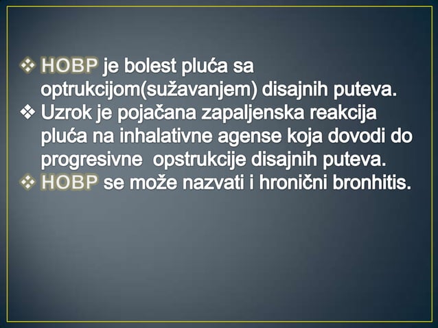 Hronična obstruktivna bolest pluća (HOBP) | PPTX