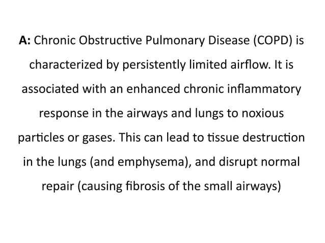 What Is COPD? Summary, Exercise & Guidelines | PDF | Lung and ...