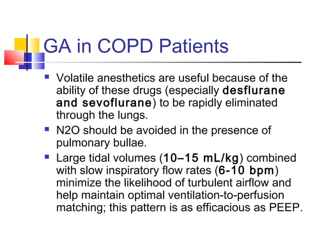 Anesthesia Management in COPD Patients | PPT