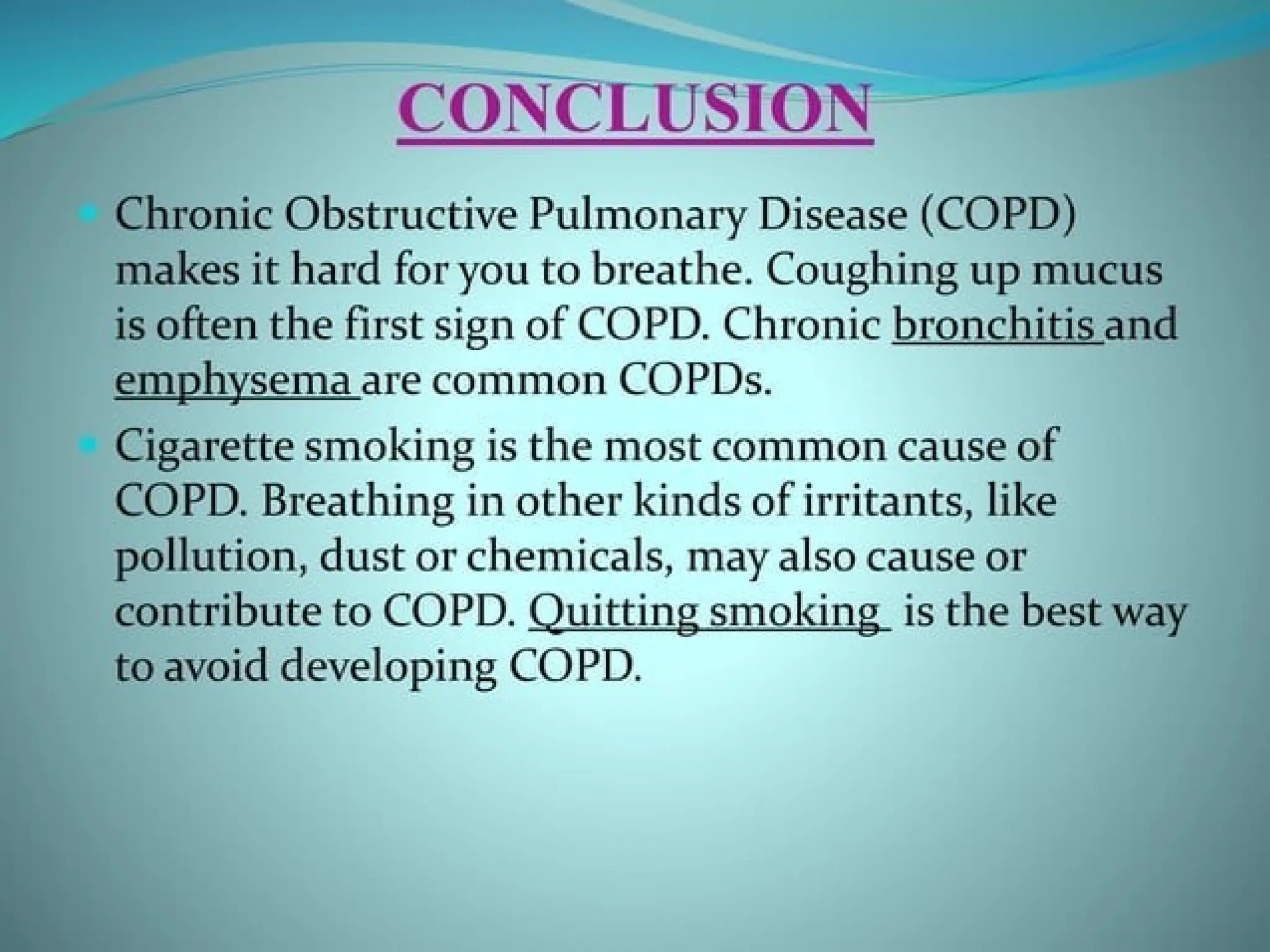 COPD COPD, or chronic obstructive pulmonary disease, is a condition ...