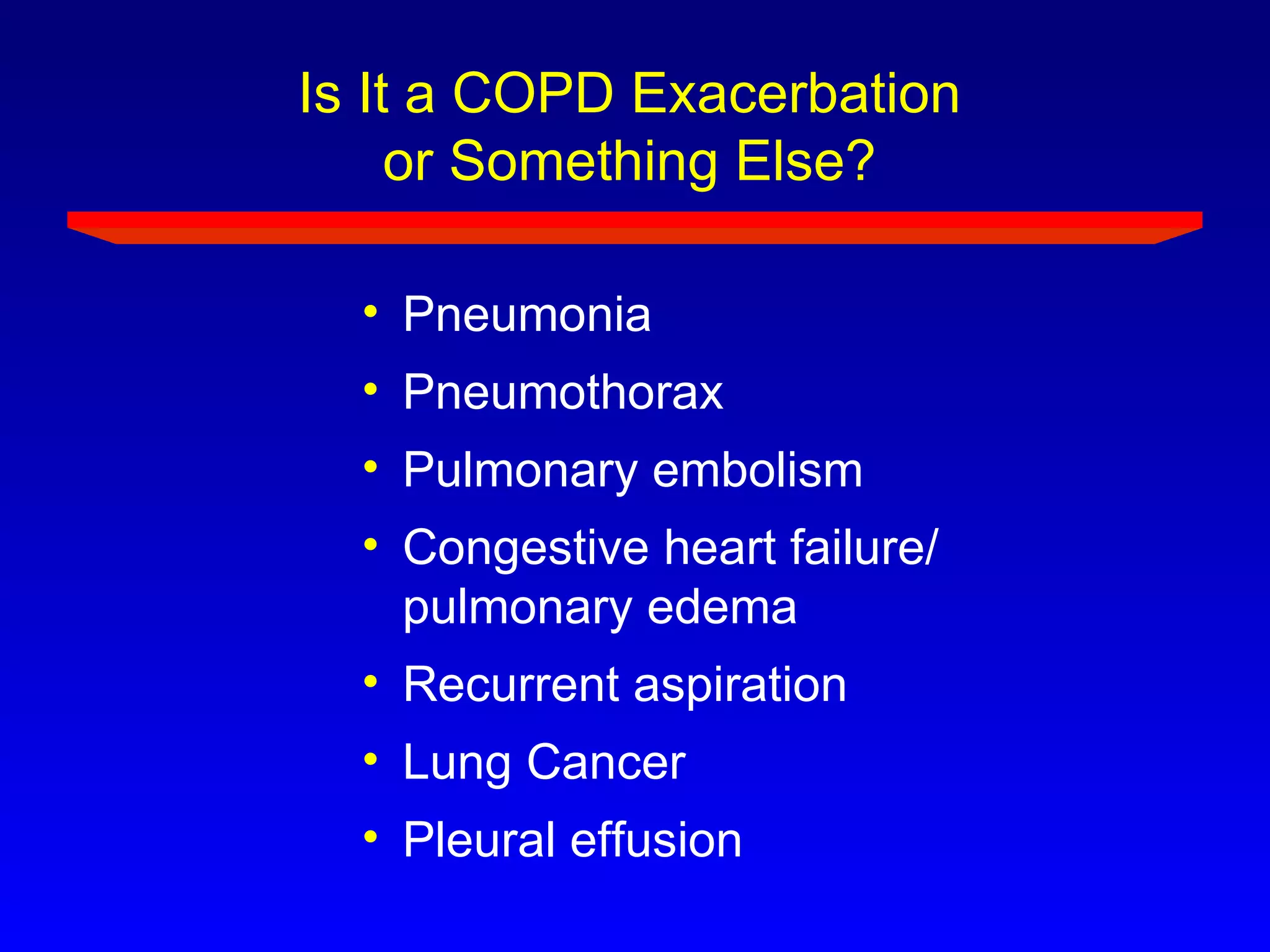 COPD Exacerbations: Significance, Assessment, and Current Management | PPT