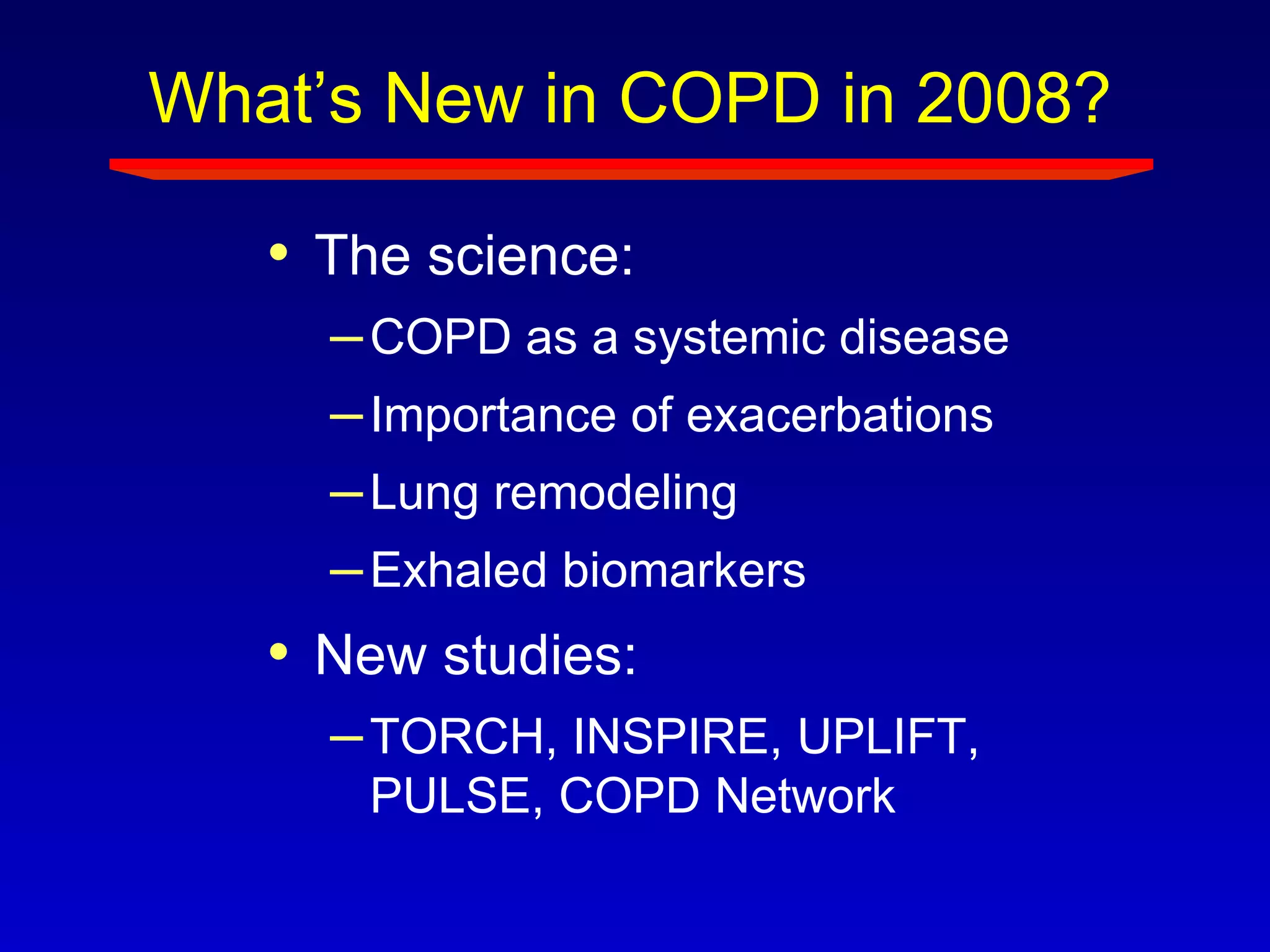 State-of-the-Art Overview of COPD and its Management | PPT