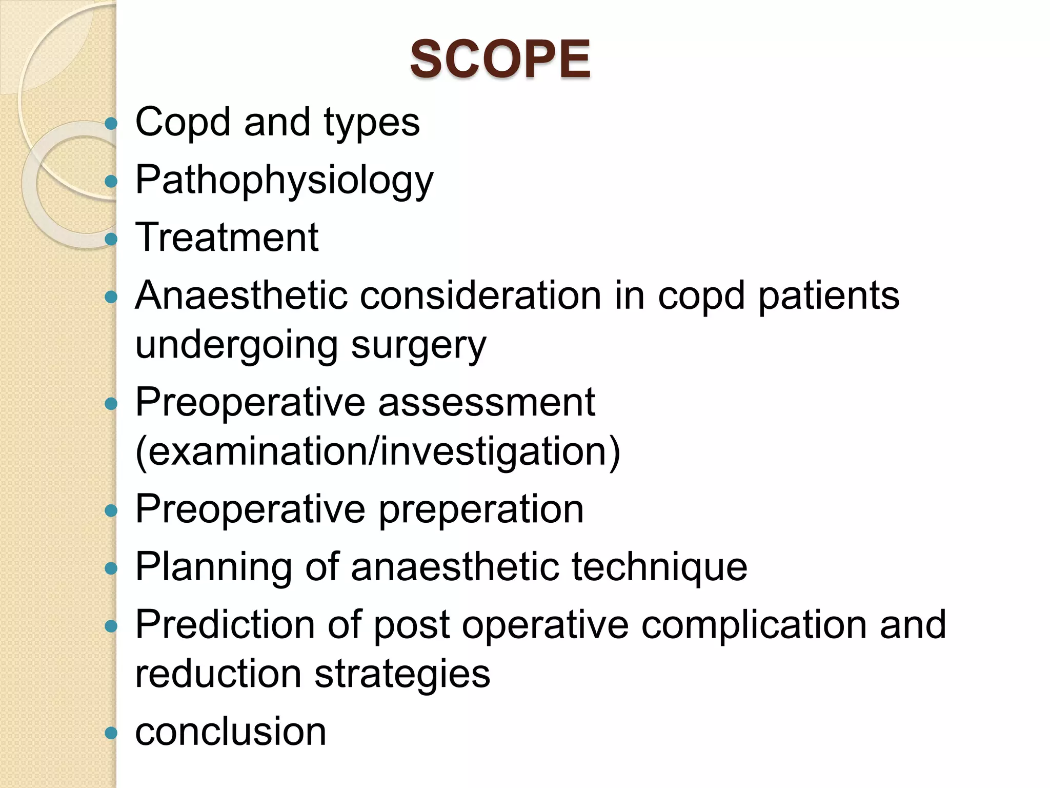 Copd and anaesthesia | PPTX