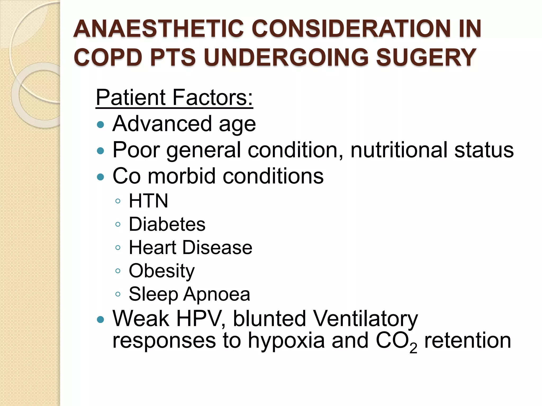 Copd and anaesthesia | PPTX