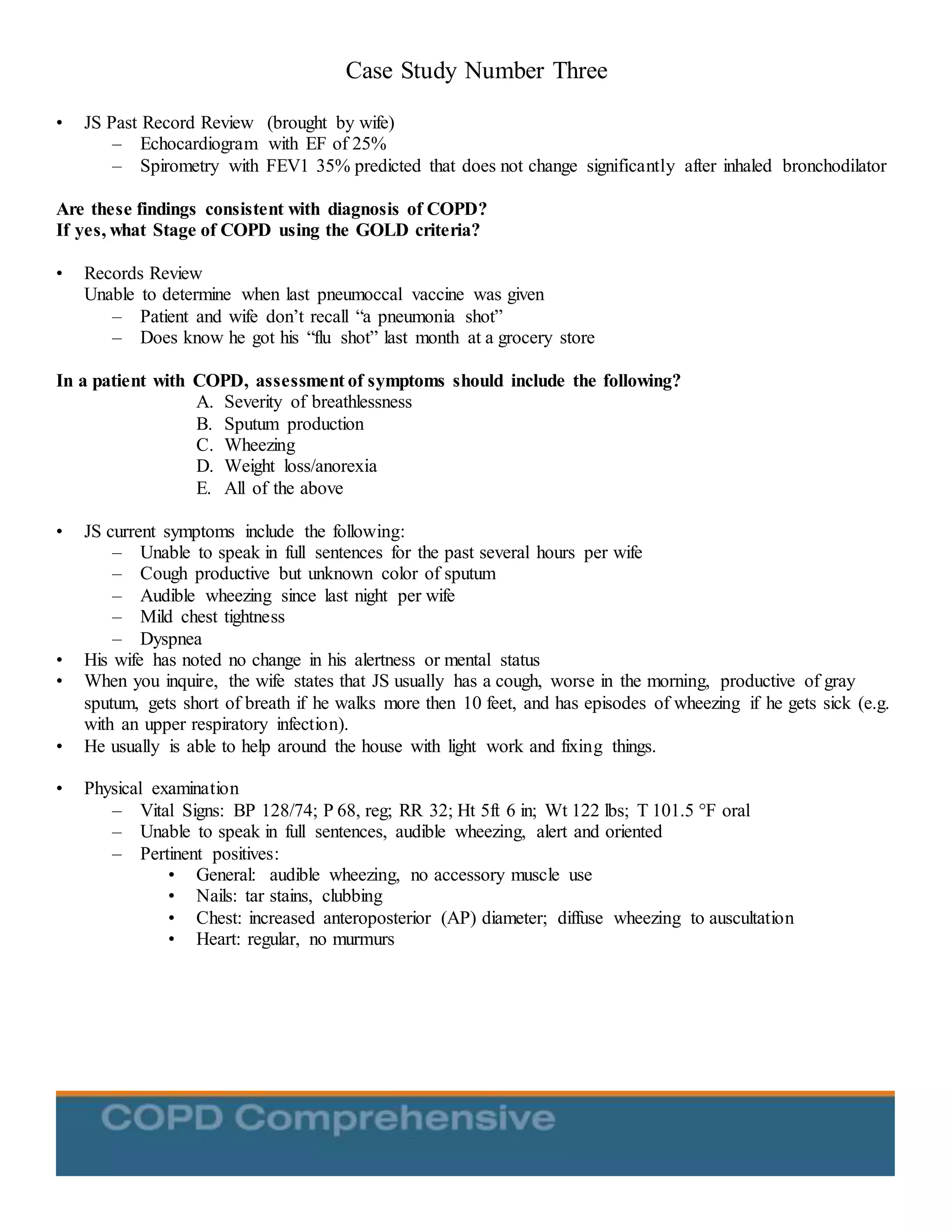 Copd case study-numberthree | PDF
