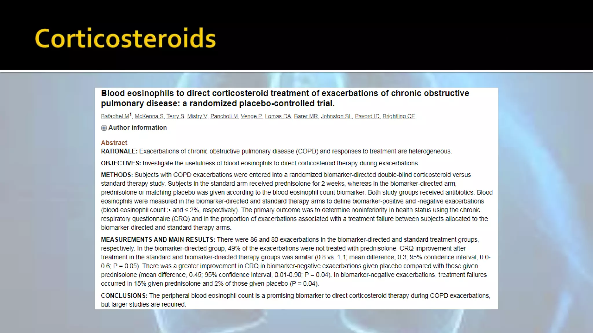 COPD: Management of Acute Exacerbation | PPTX