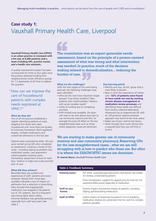Managing multi-morbidity in practice… what lessons can be learnt from ...