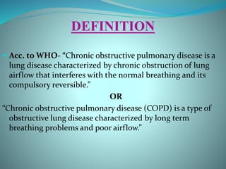 Chronic obstructive pulmonary disease (COPD)- Preeti sharma | PPTX