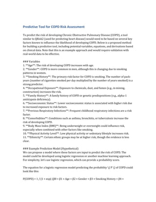 COPD_Risk_Prediction_Tool or Test (Risk of getting COPD) | PDF