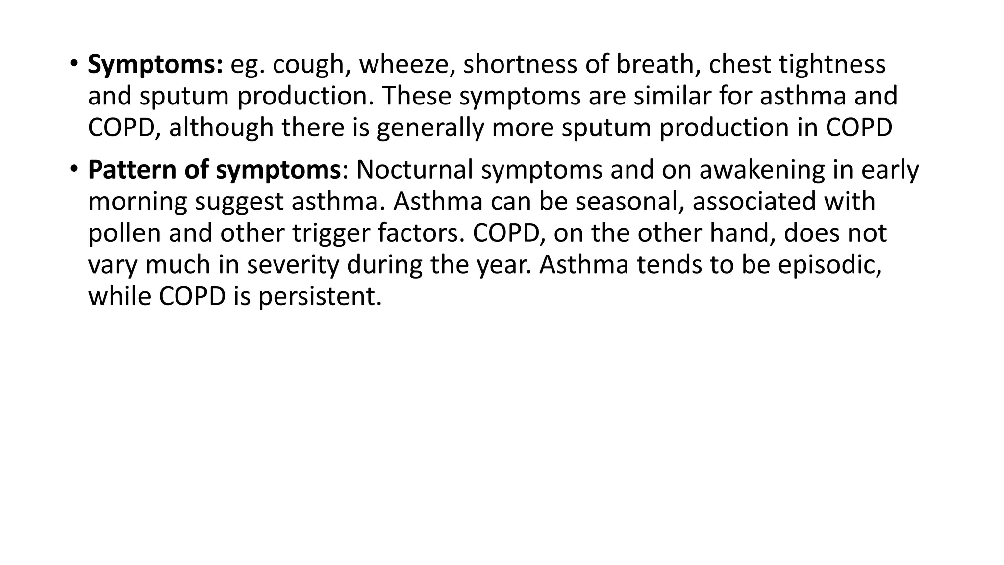 COPD vs Asthma. | PPTX
