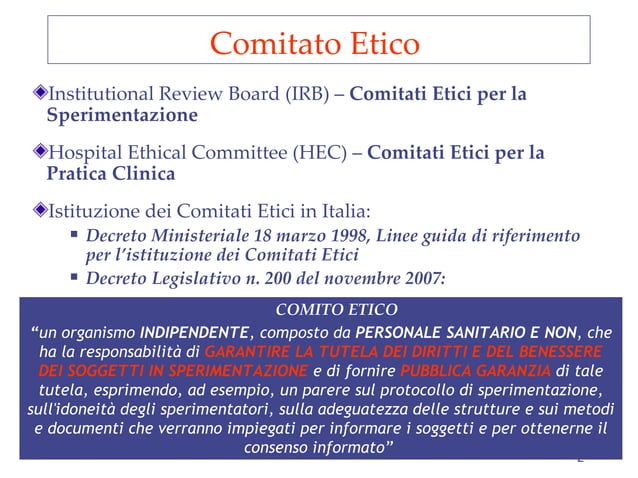 Ruolo delle figure laiche nei comitati etici | PPT