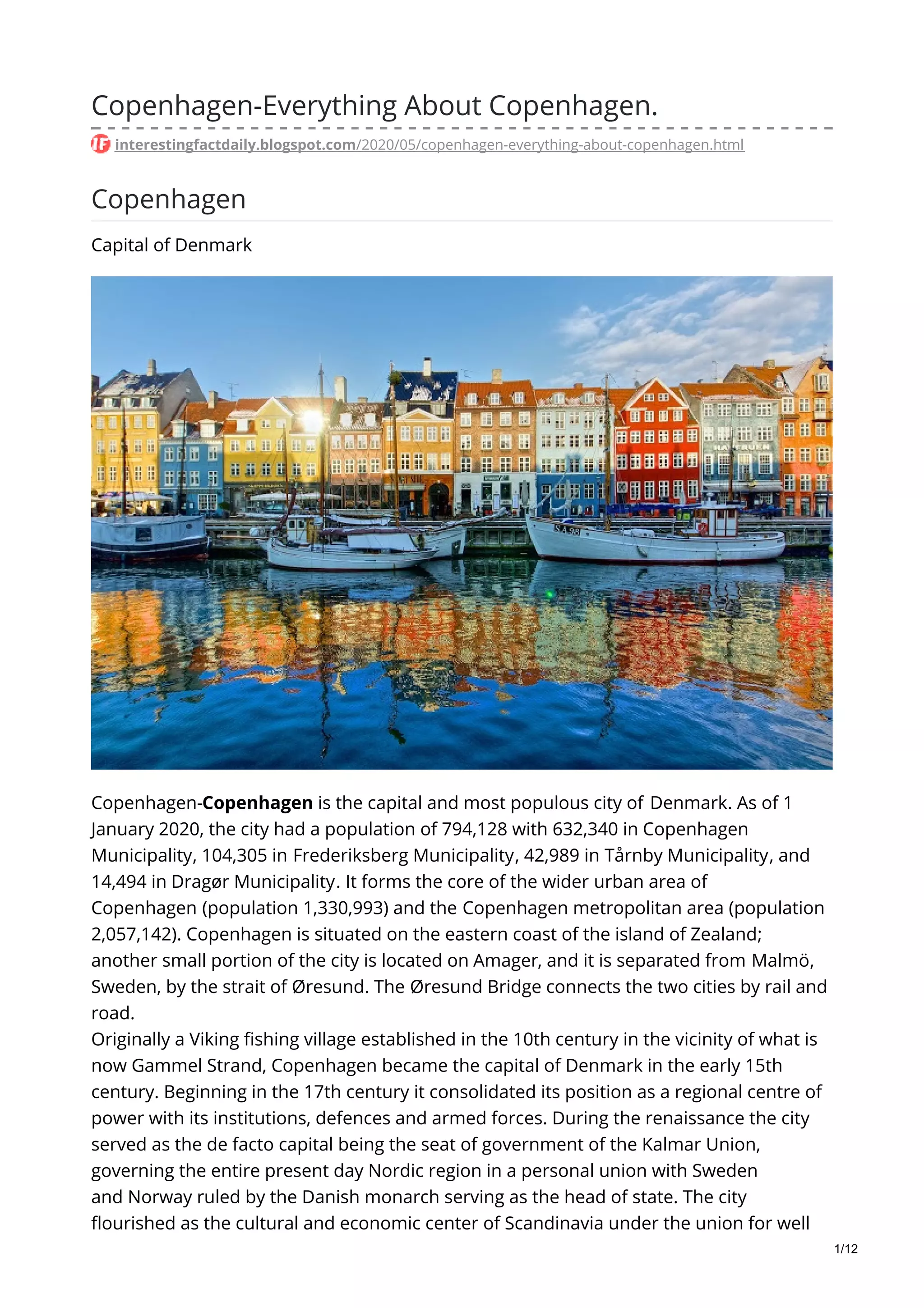 Copenhagen everything about copenhagen. | PDF