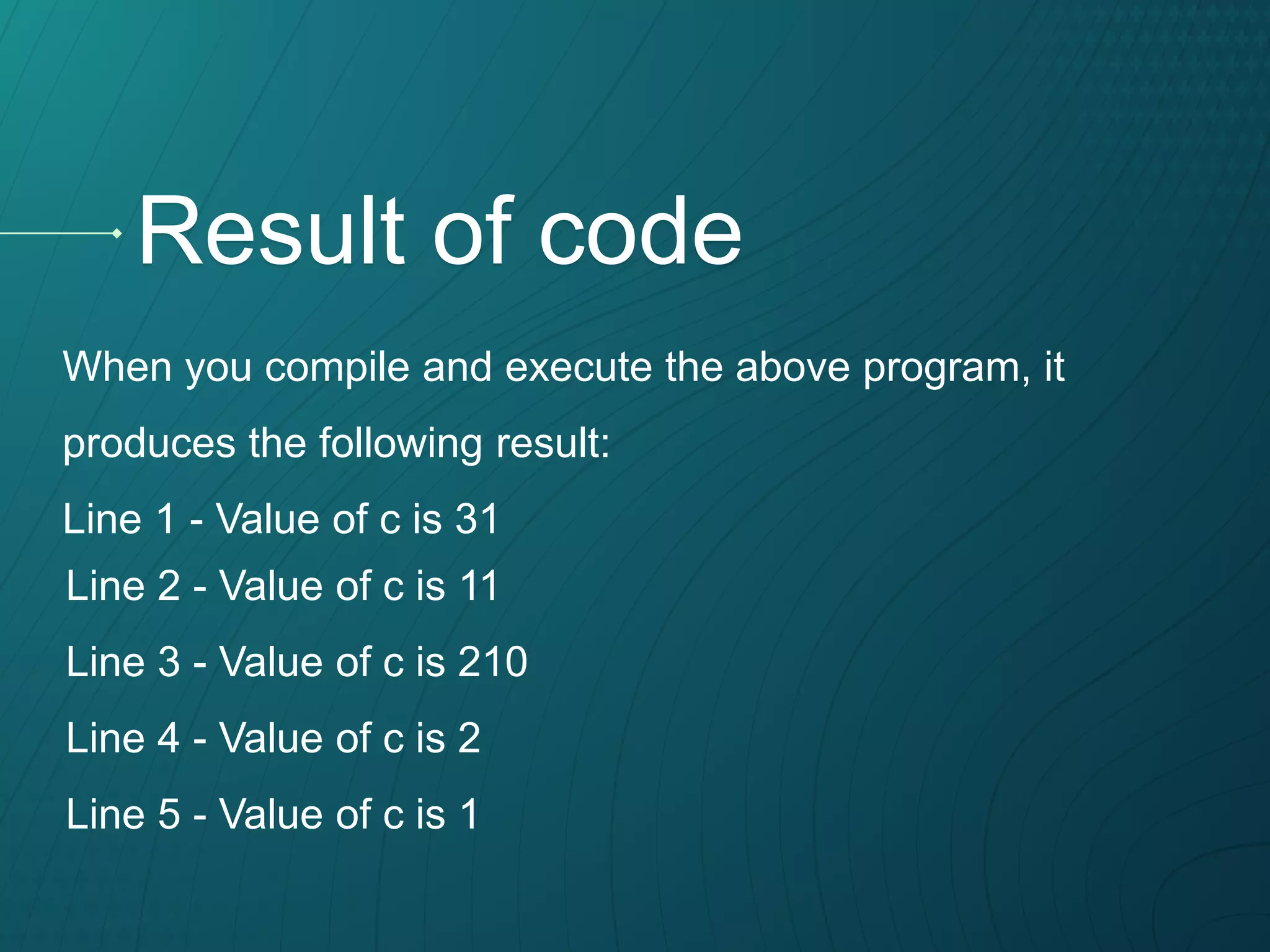 C Operators Ppt