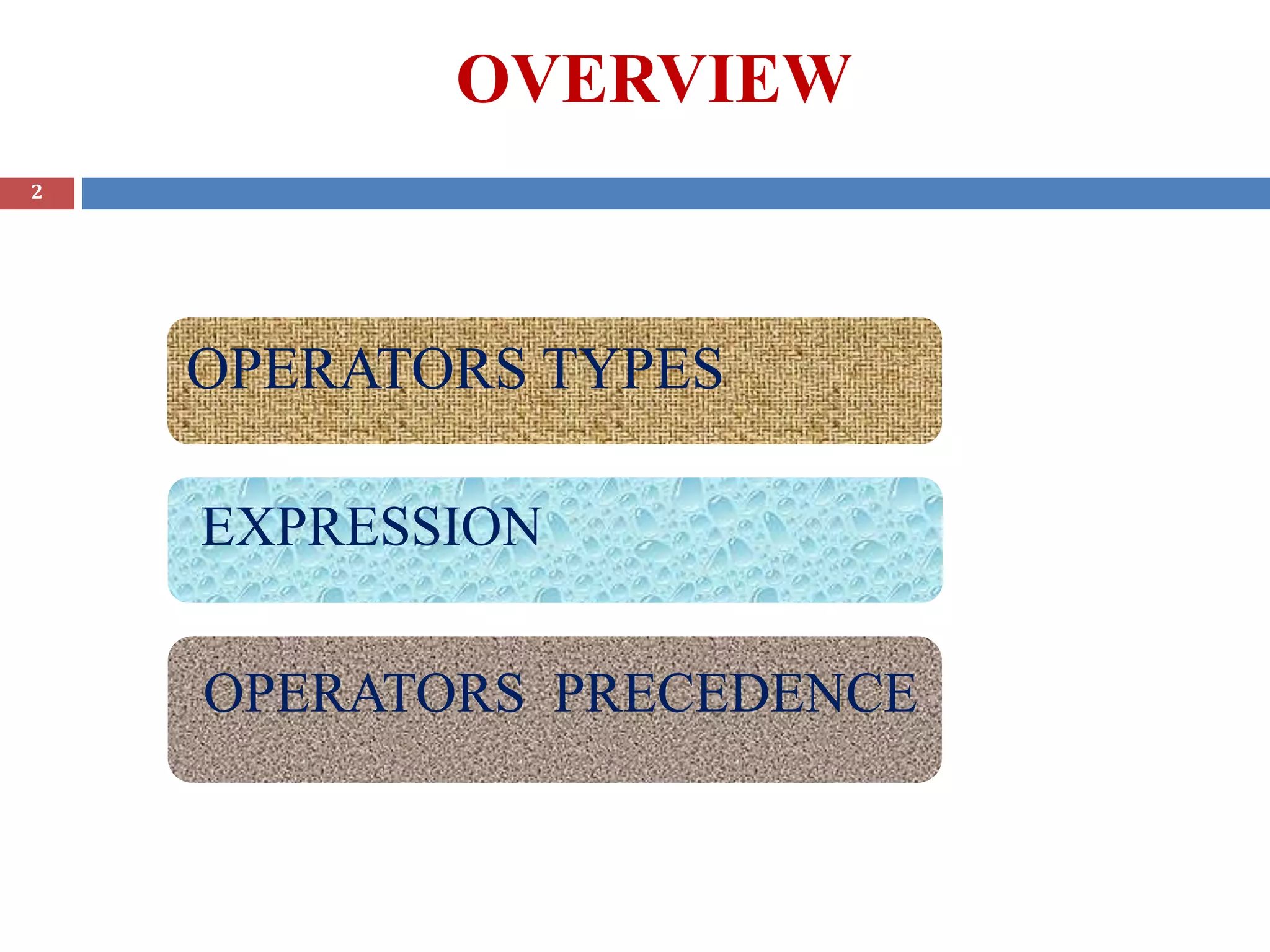 C operators and expression | PPT