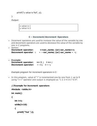 C – operators and expressions | DOCX