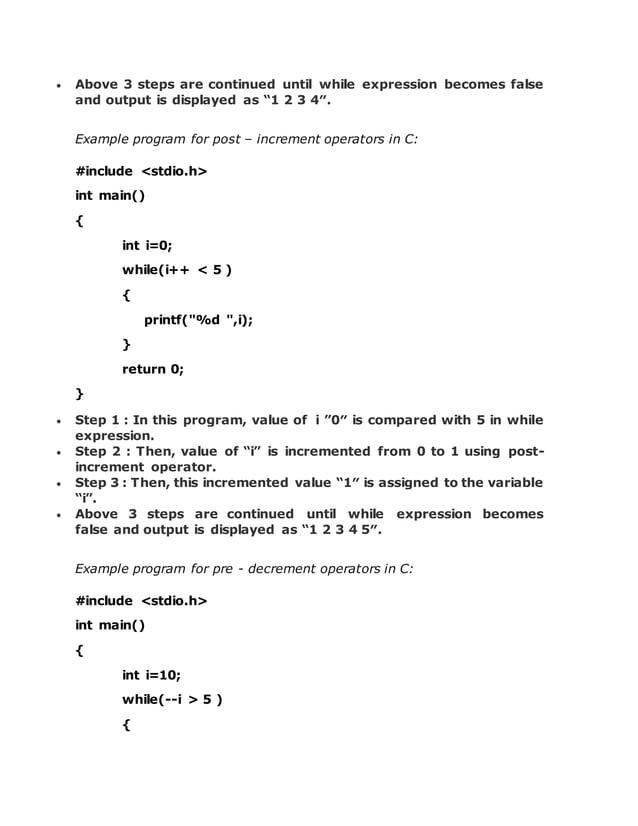 C – operators and expressions | DOCX