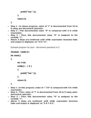 C – operators and expressions | DOCX