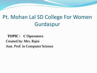 C operators ppt | PPT