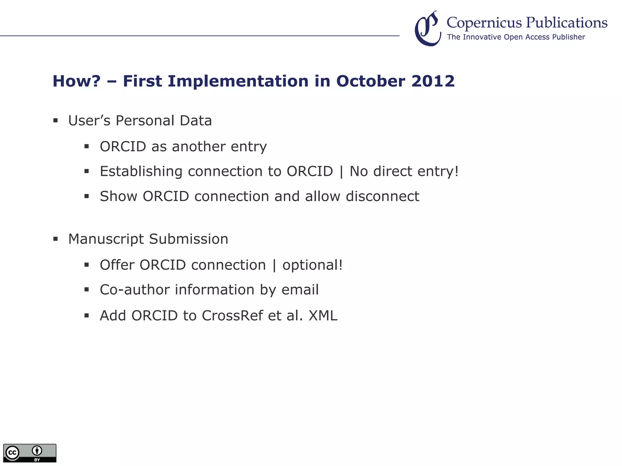 Copernicus orcid implementation | PPT