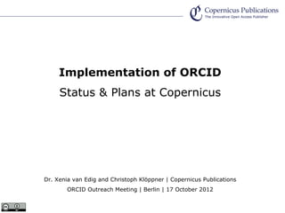 Copernicus orcid implementation | PPT