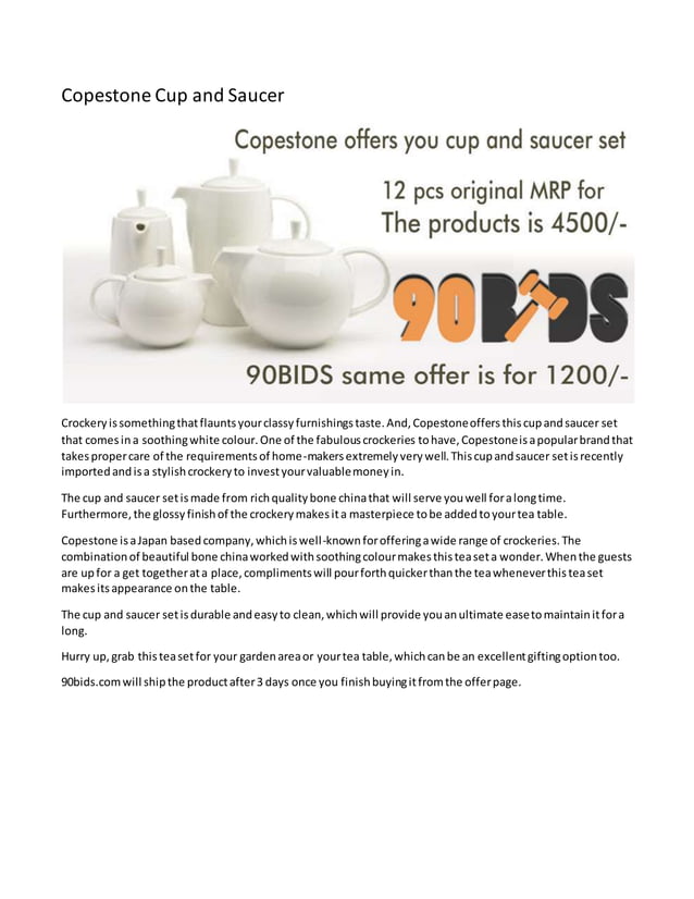 Copestone cup and saucer | DOCX