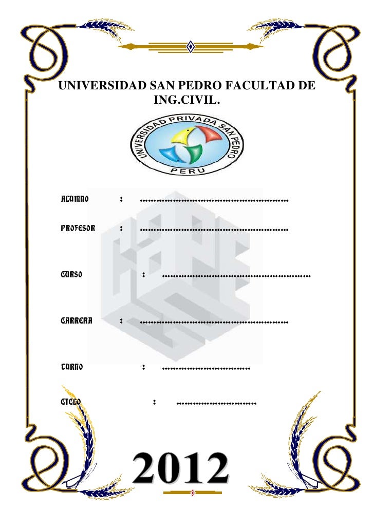 Caratula De Un Proyecto