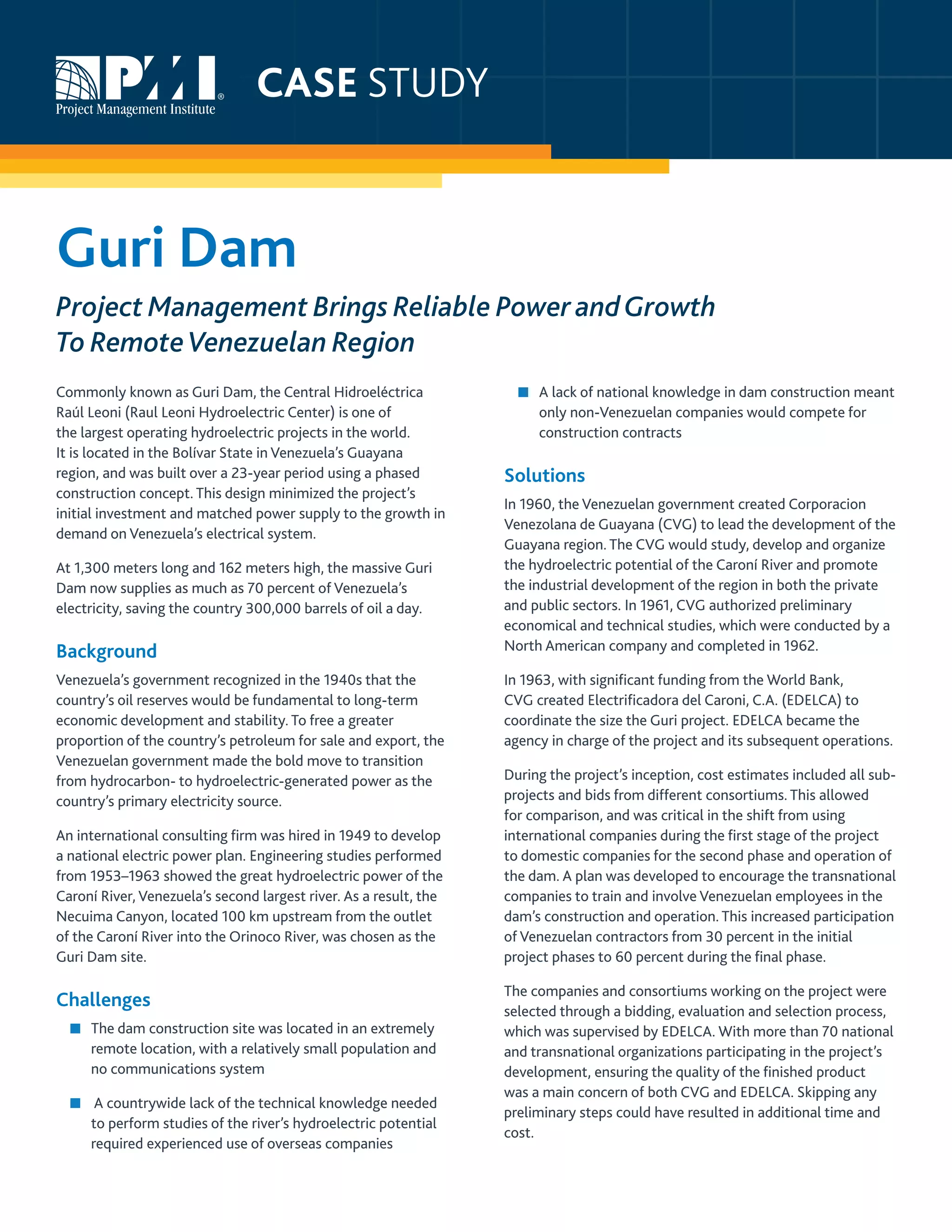 Copia de case guri dam_venezuela (1) | PDF | Civil Engineering Industry ...