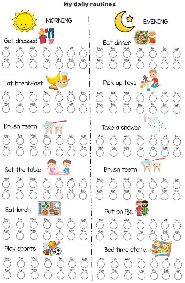 Daily routines for children to practice at home | PDF