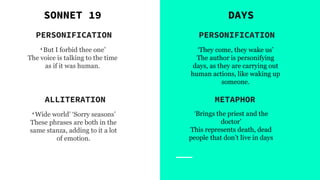 Days vs Sonnet 19 | PPTX | Poetry | Books and Literature