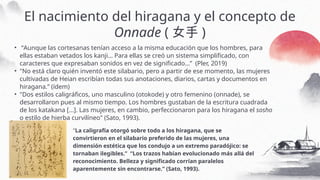 La historia del hiragana en la escritura femenina del periodo Heian | PPTX