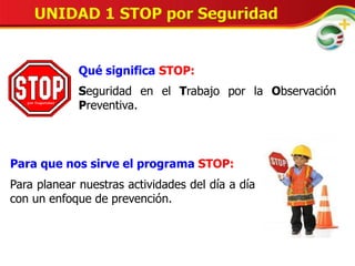 seguridad en el trabajo basado en ciclo STOP | PPT