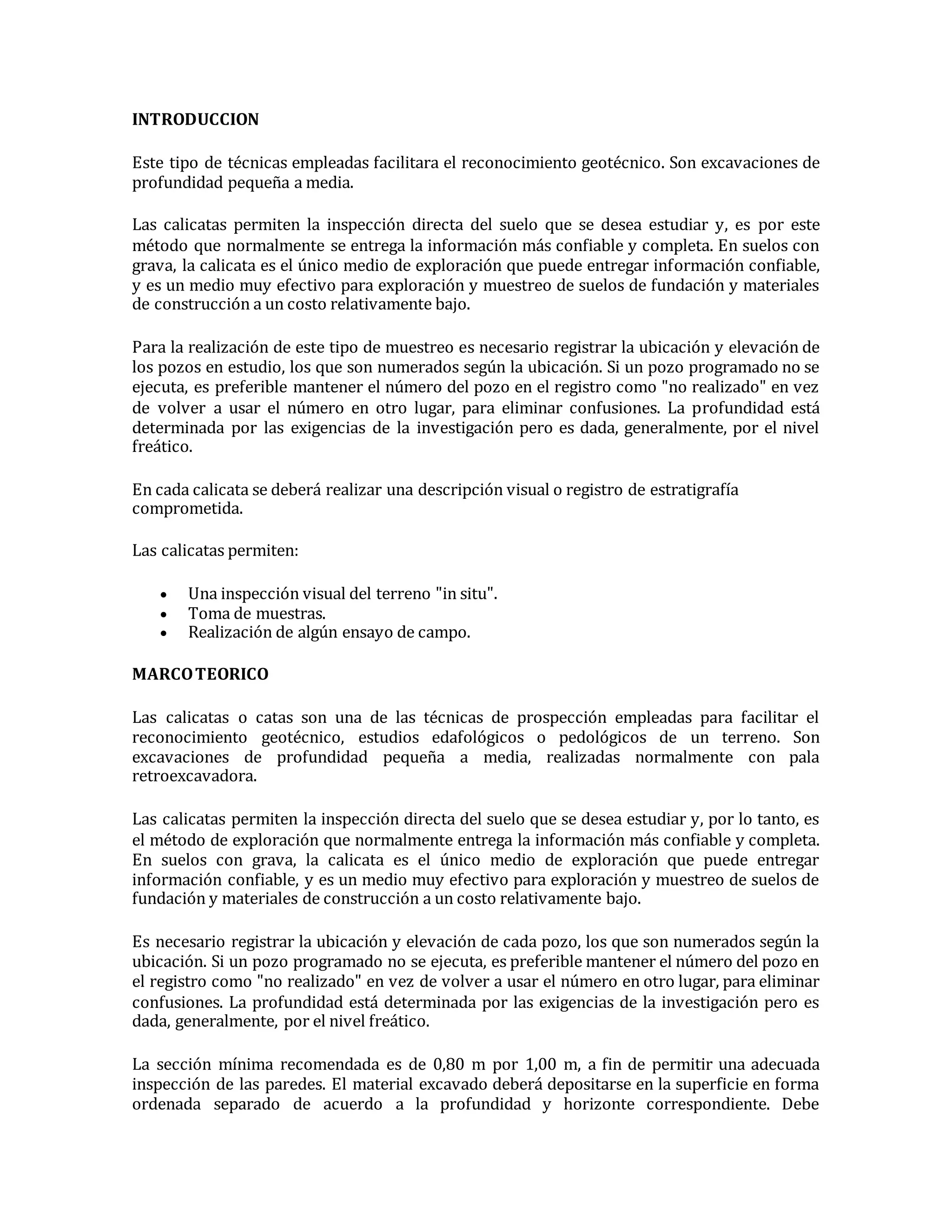 trabajo calicata | DOCX