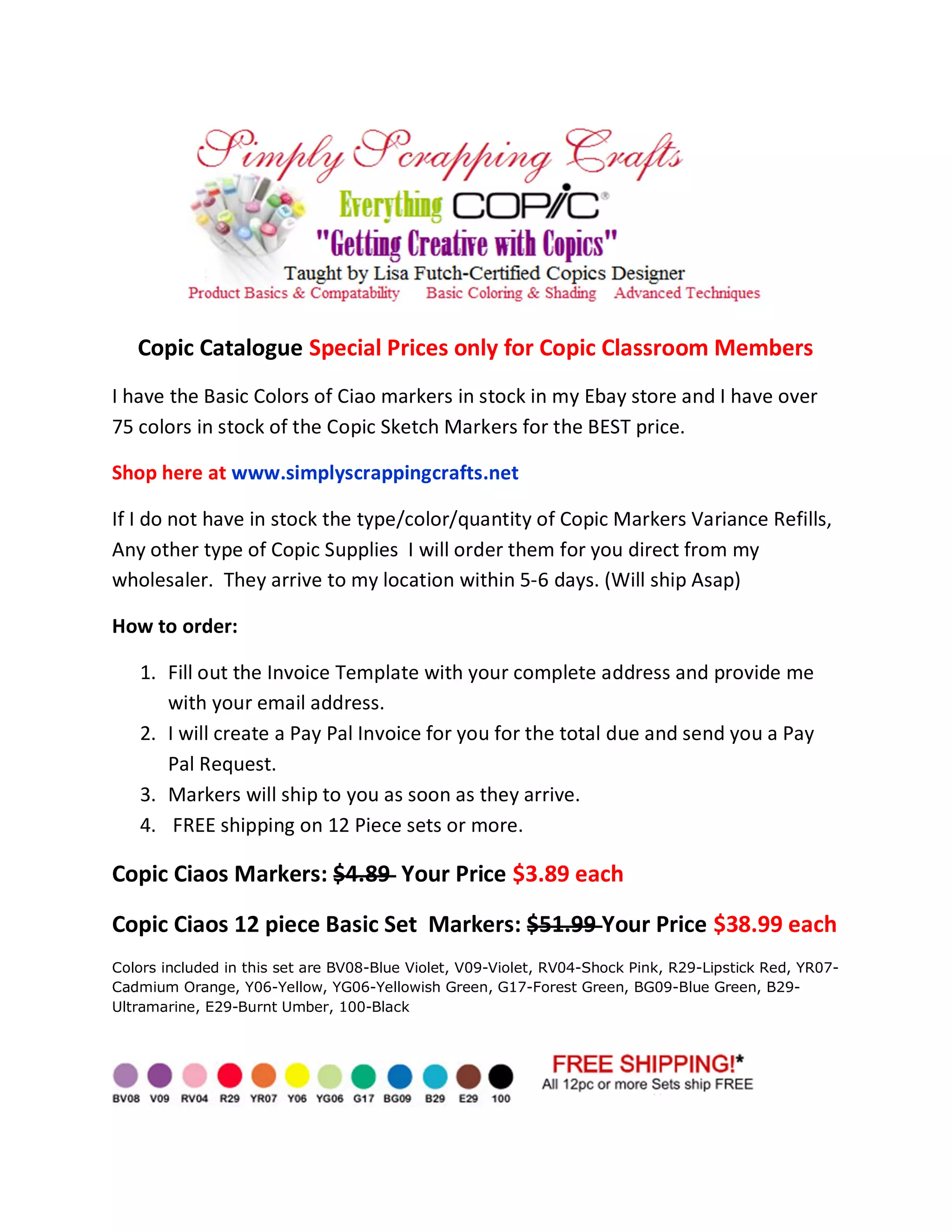 Copic catalogue | PDF