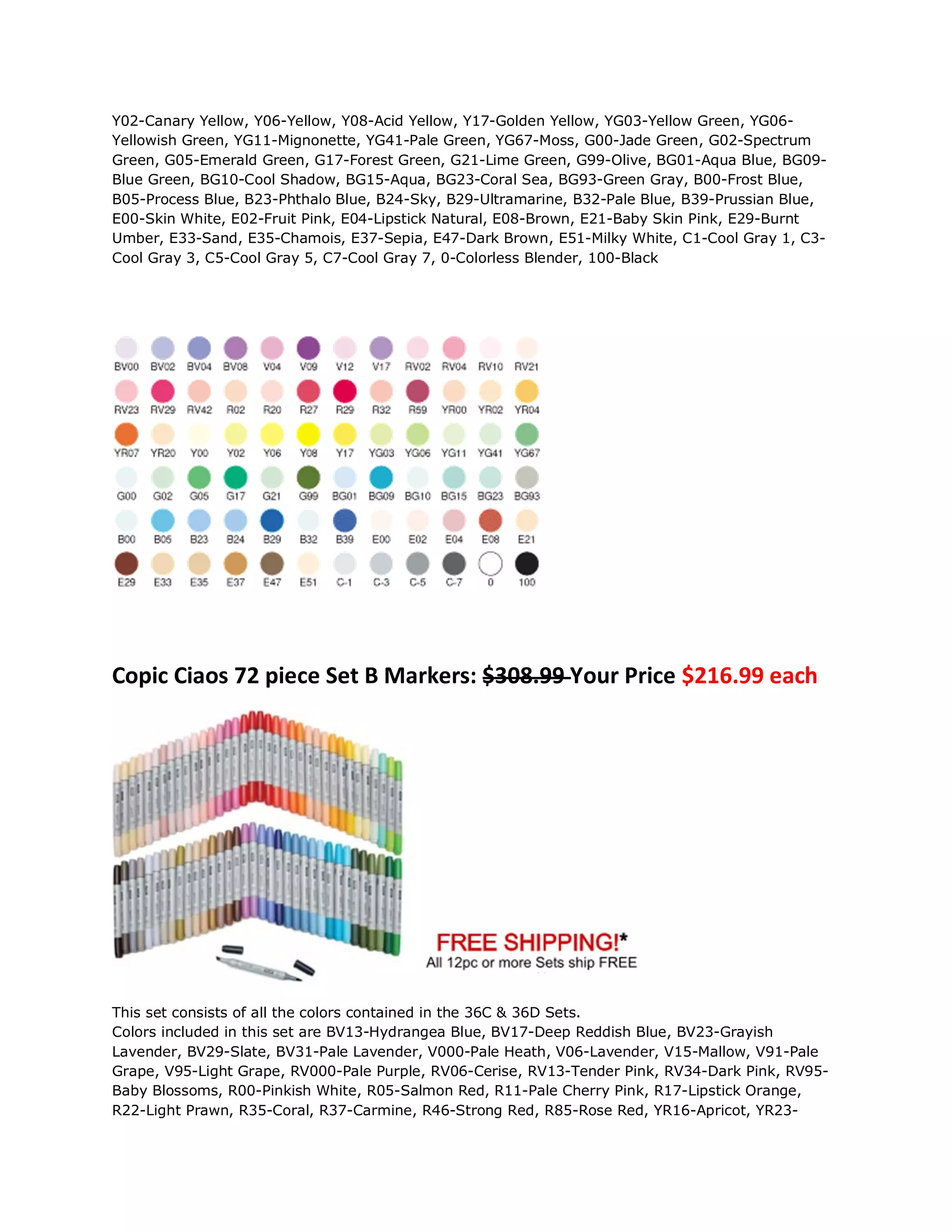 Copic catalogue | PDF
