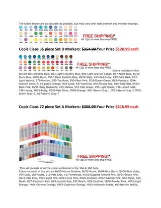 Copic catalogue | PDF
