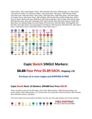 Copic catalogue | PDF