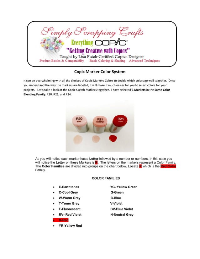 Copic marker color system | PDF | Drawing and Sketching | Arts and Crafts