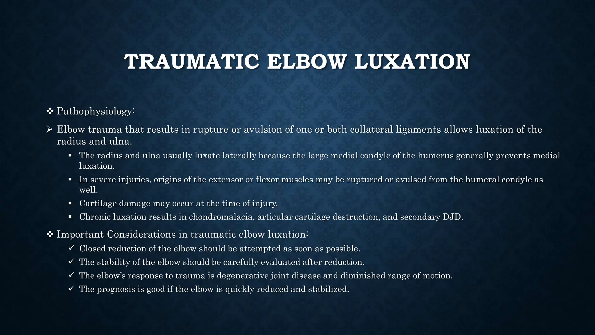 Copie de Elbow dislocation and dysplasia.pptx