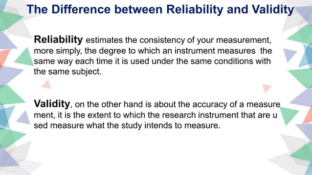 Copie de PRESENTATION_ RELIABILITY _ VALIDITY.pptx