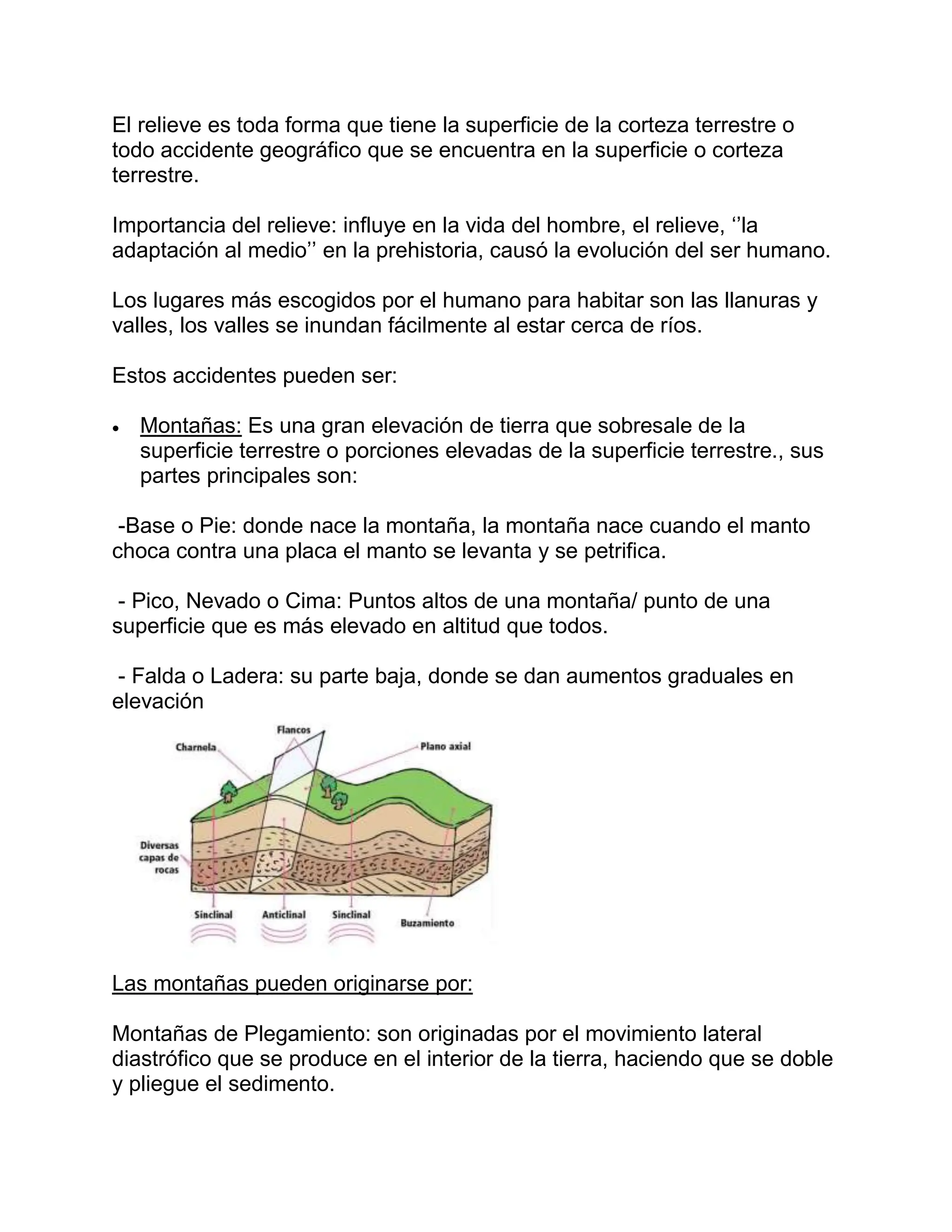Relieve, montañas, tipo de montañas, valles y tipos de valles | PDF