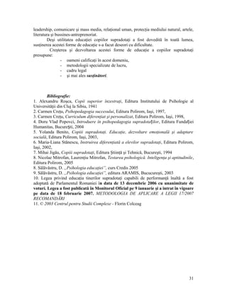 Copiii supradotati rolul scolii | DOC