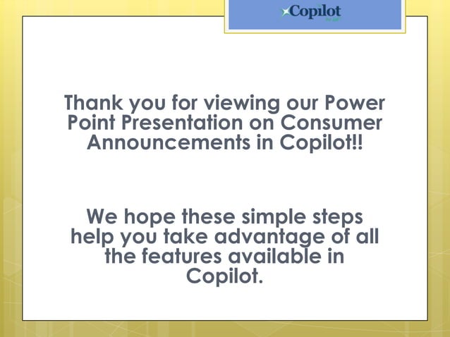 Copilot consumer announcements tutorial | PPT