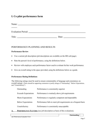 Co pilot performance appraisal | PDF