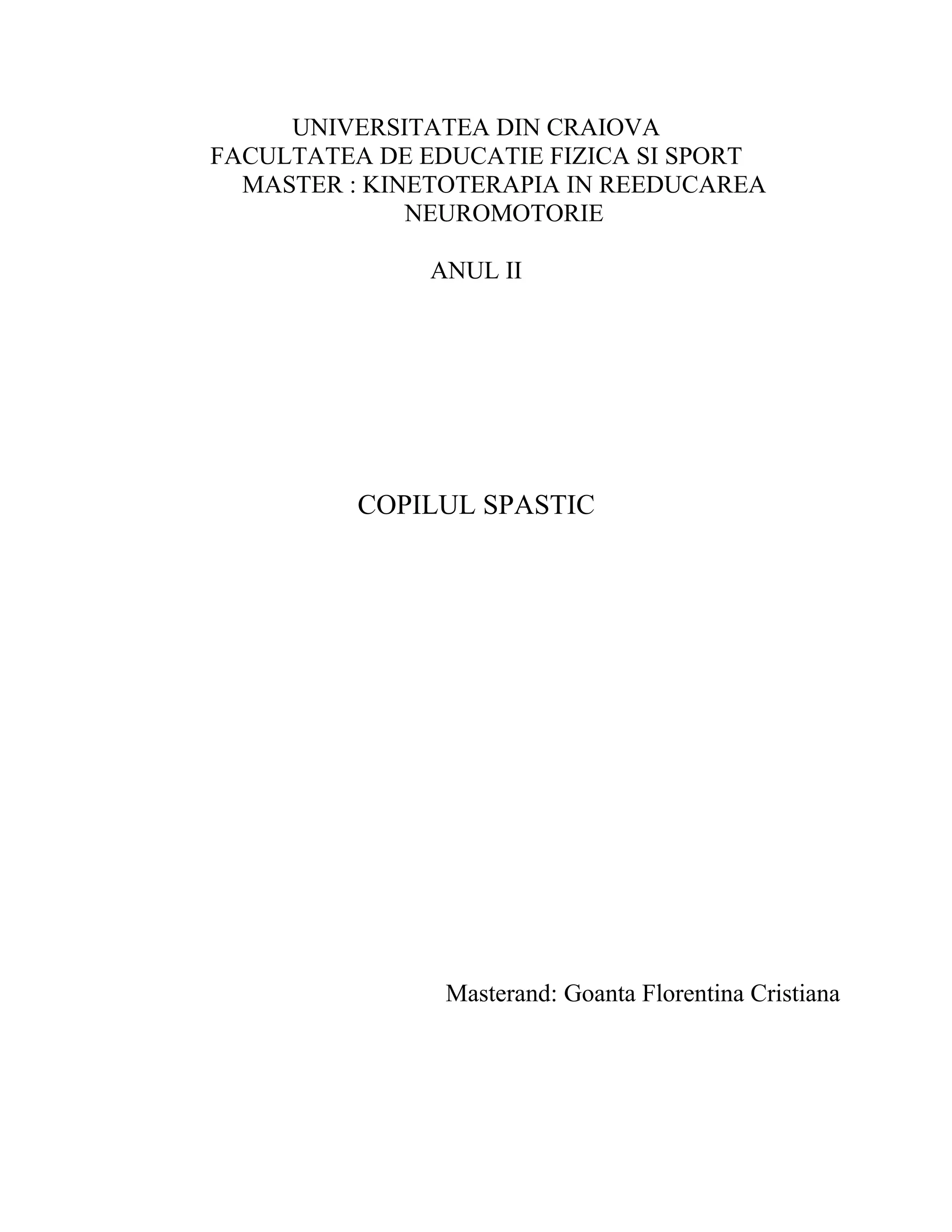 Copilul spastic | PDF