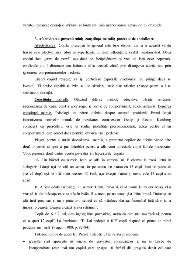 Copilul preşcolar | PDF