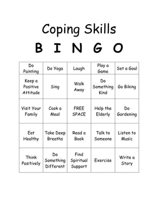Coping Skills.docx | Fitness and Exercise | Healthy Living