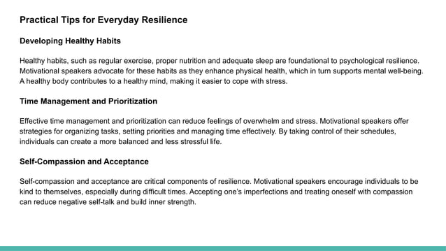 Coping Strategies from America’s Motivational Speakers. | PPT