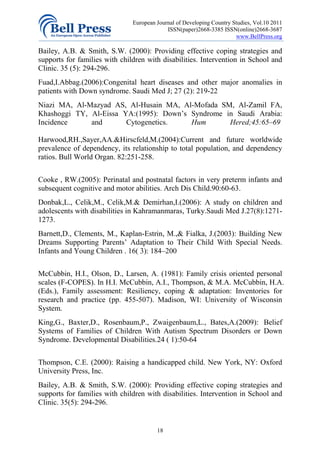 Coping strategies of mothers having children with special needs | PDF