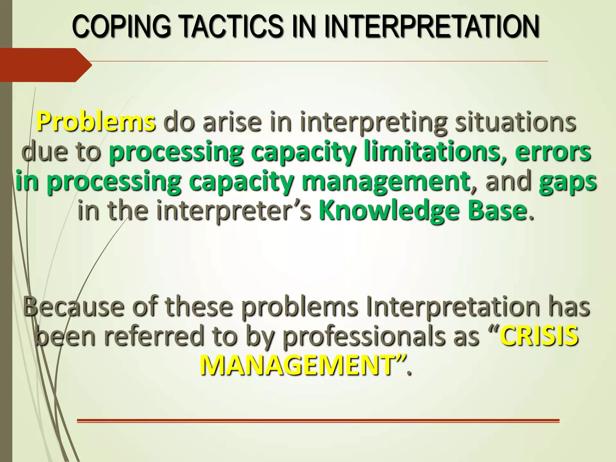 Coping tactics in interpretation | PPT